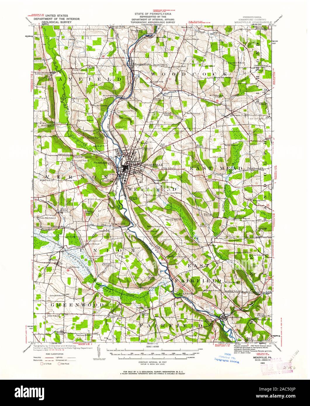 Meadville pennsylvania map hi-res stock photography and images - Alamy