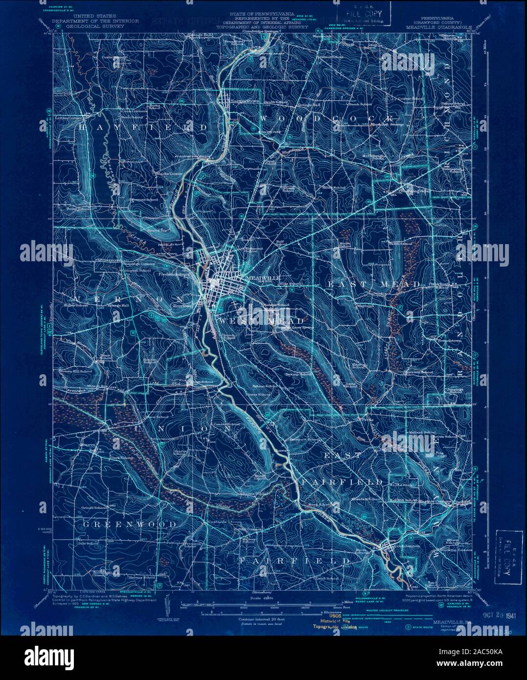 Meadville pennsylvania map hi-res stock photography and images - Alamy
