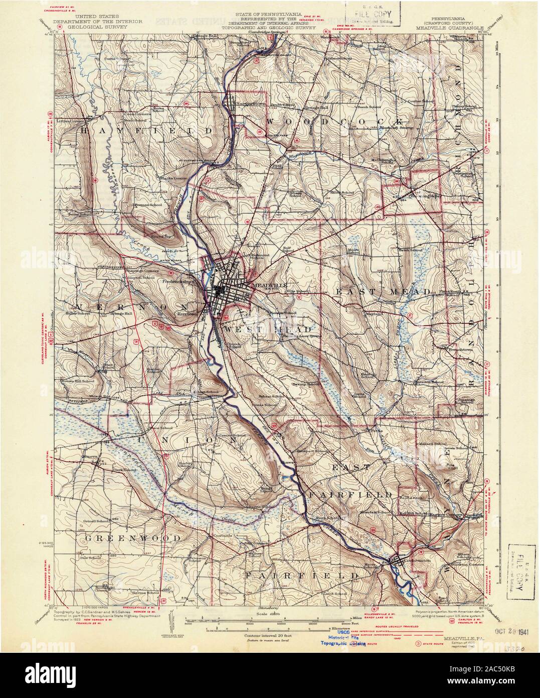 Map of meadville hi-res stock photography and images - Alamy