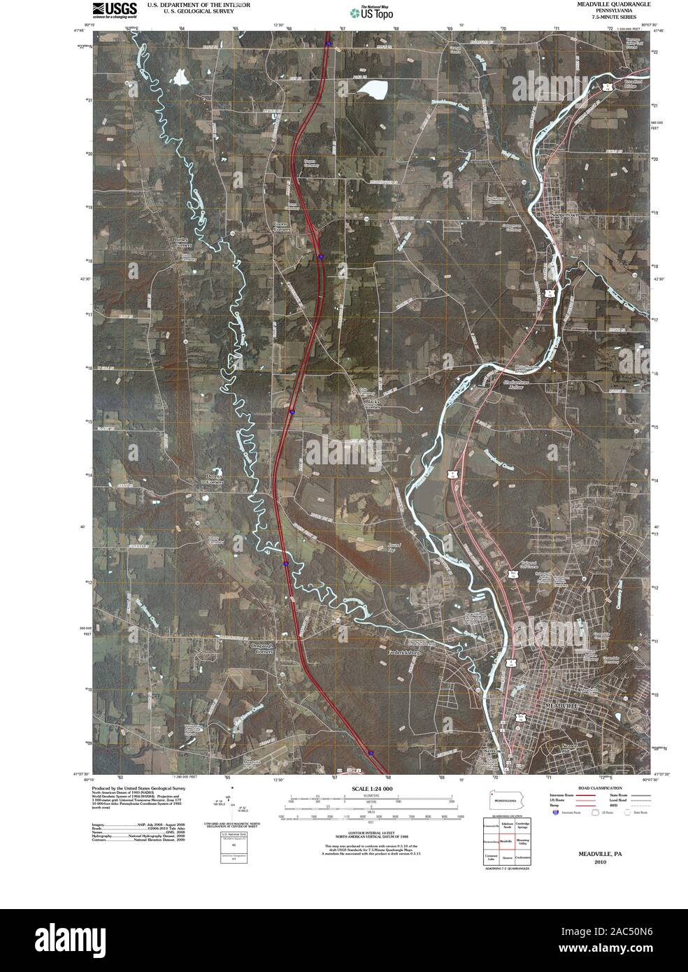 Map of meadville hi-res stock photography and images - Alamy
