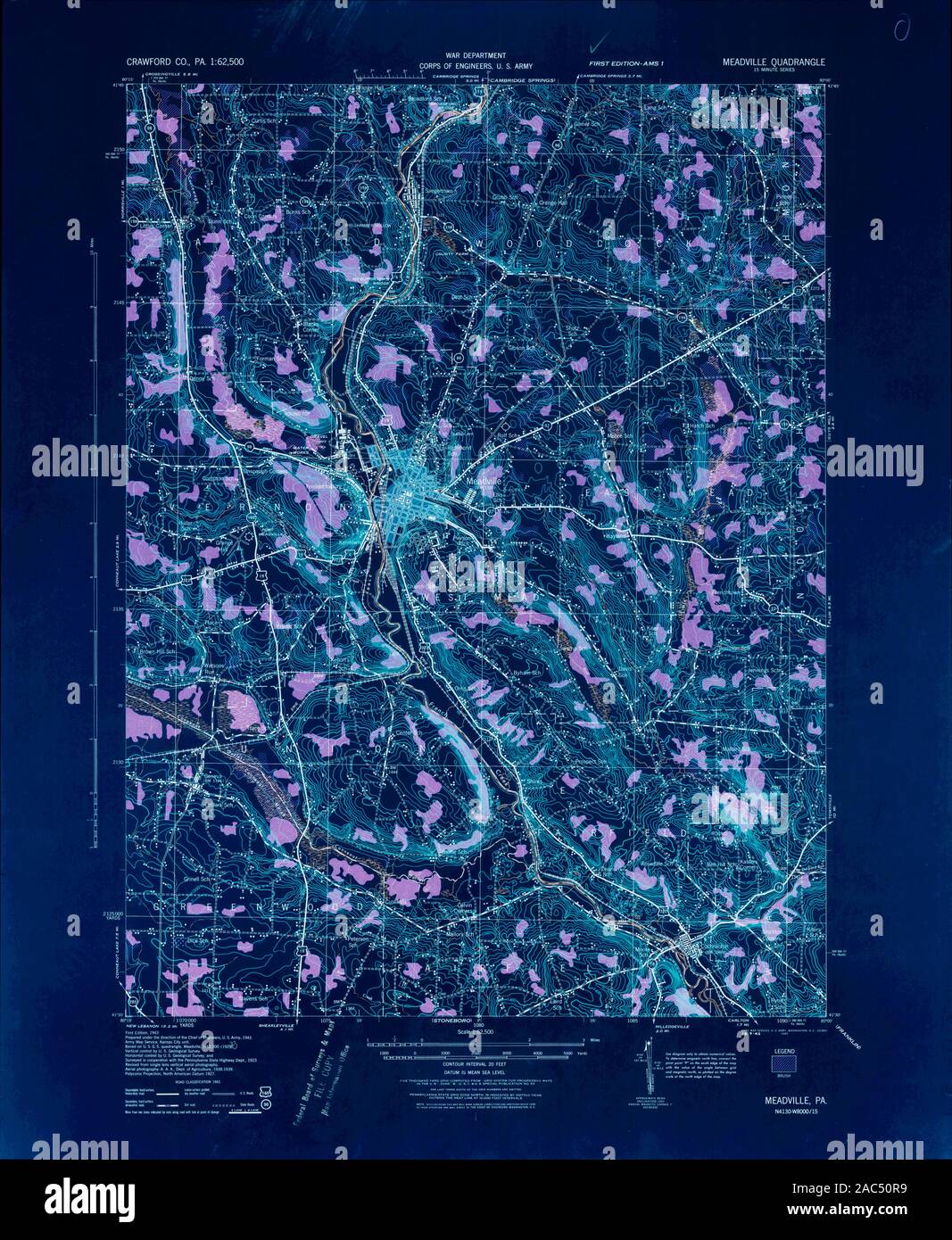 Meadville pennsylvania map hi-res stock photography and images - Alamy