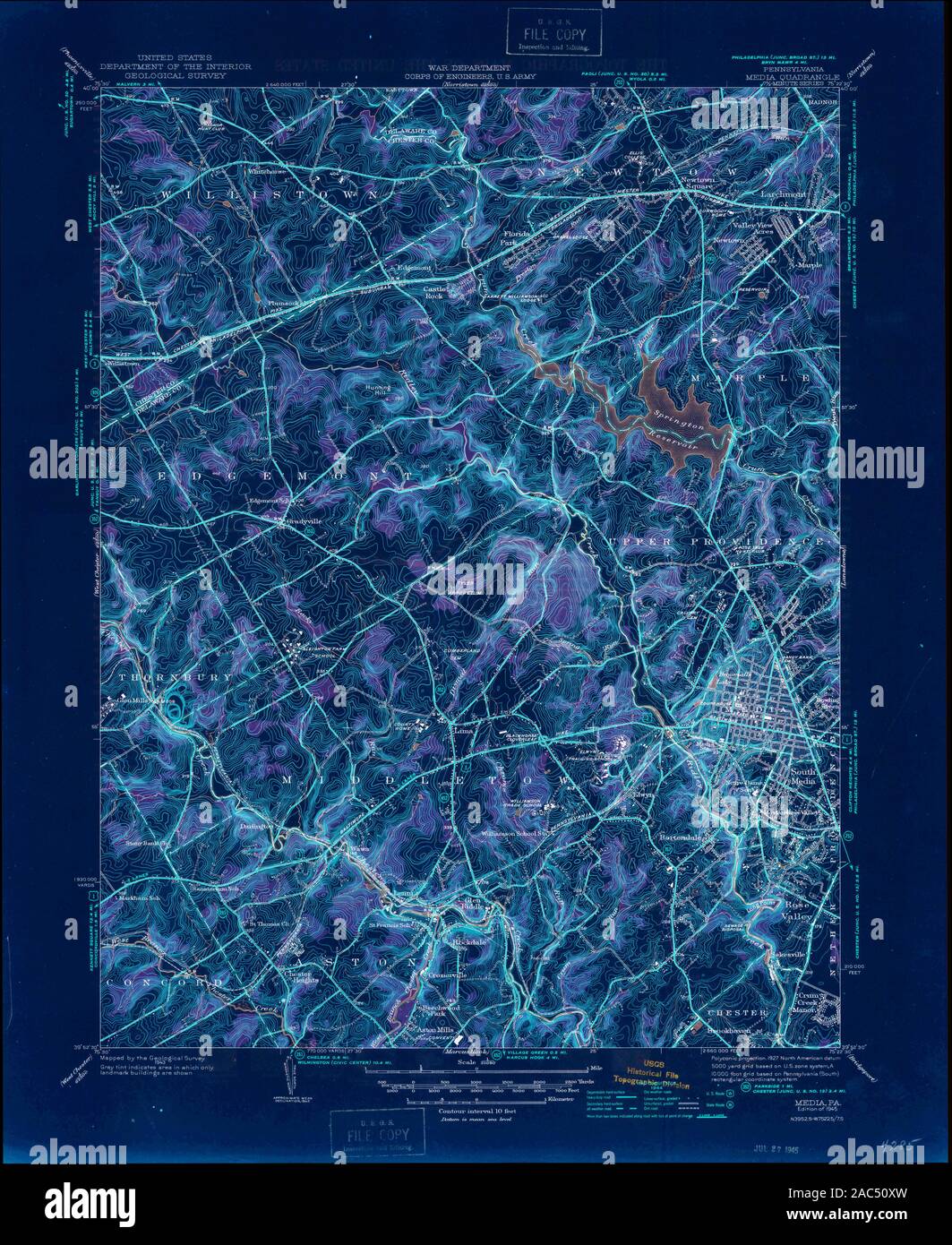 Media pennsylvania map hi-res stock photography and images - Alamy