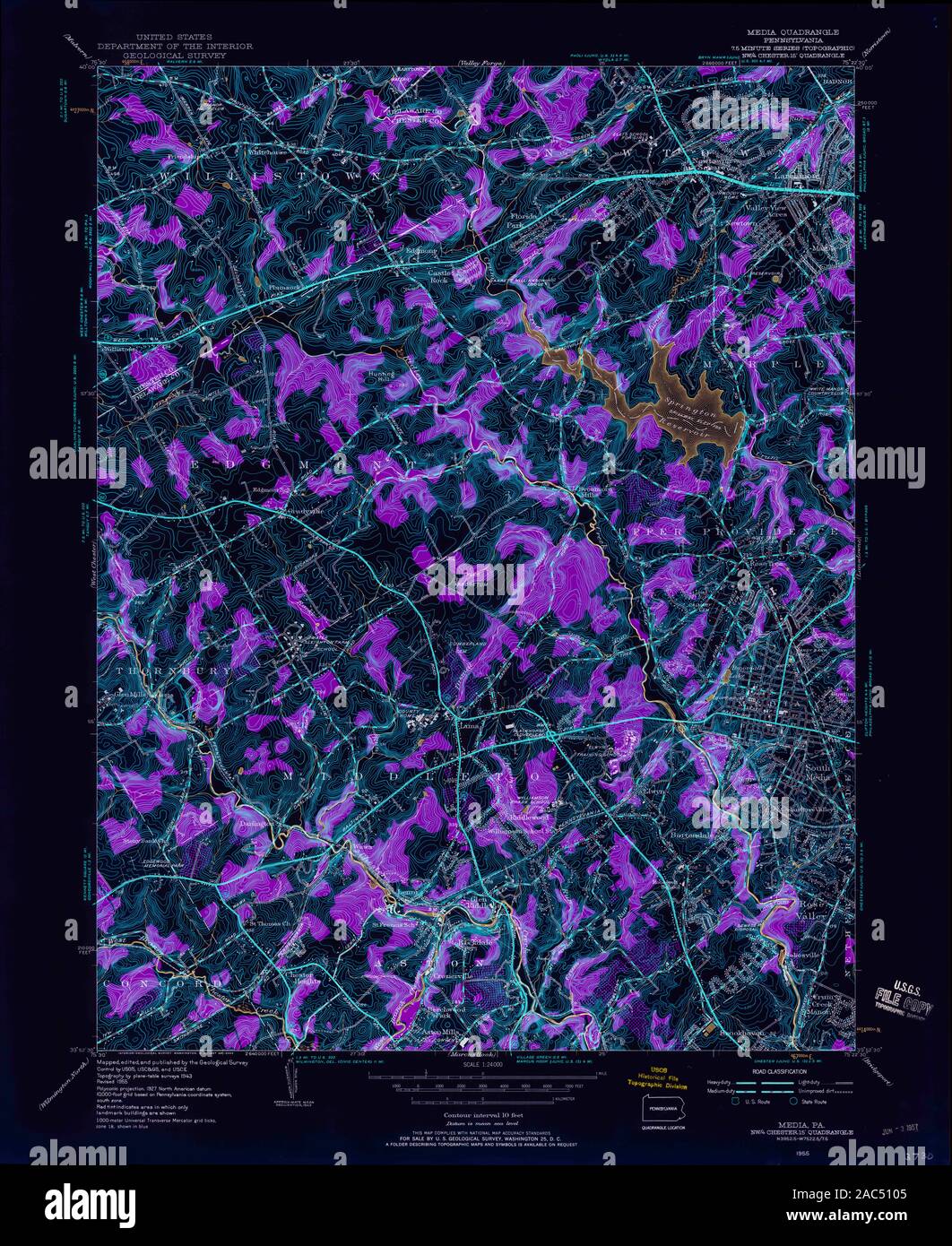 Media pennsylvania map hi-res stock photography and images - Alamy