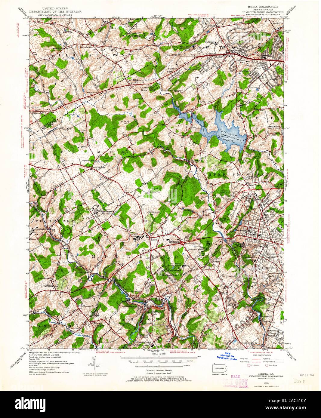 Media pennsylvania map hi-res stock photography and images - Alamy
