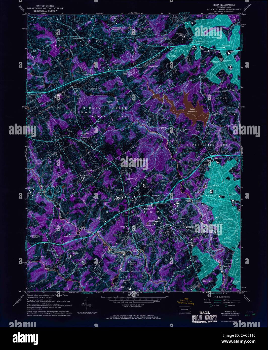 Map of media pennsylvania hi-res stock photography and images - Alamy