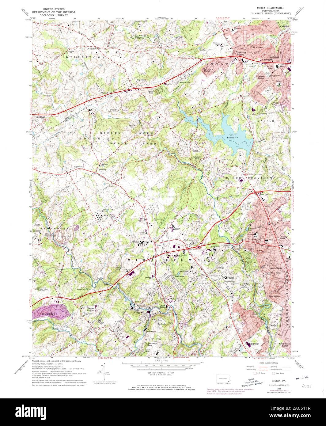 Media pennsylvania map hi-res stock photography and images - Alamy