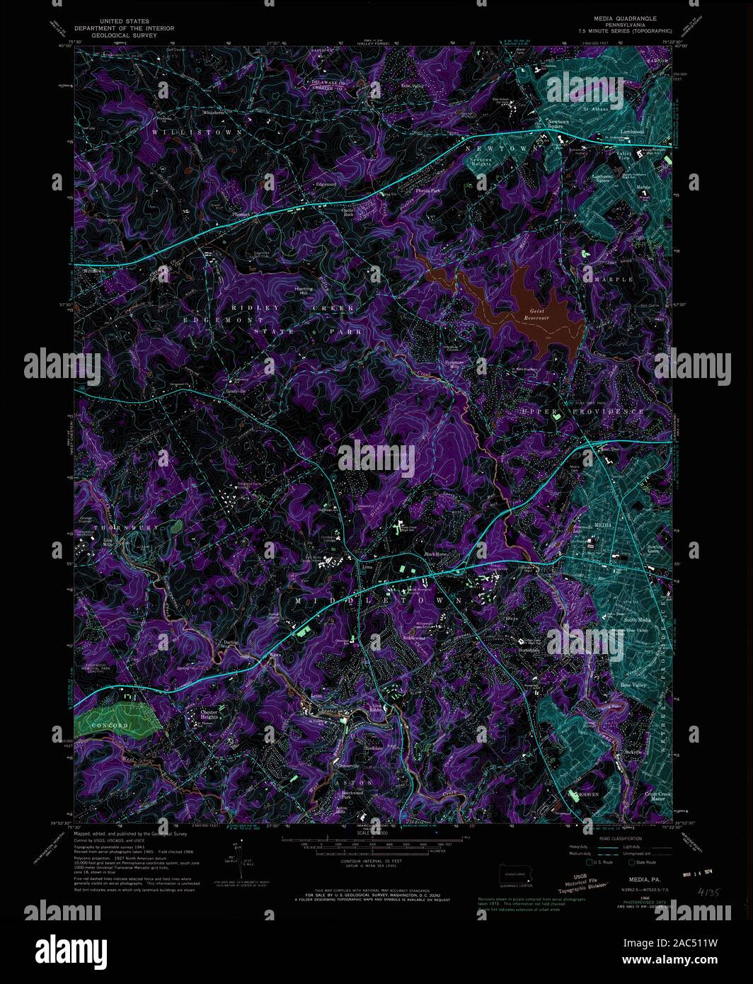 Media pennsylvania map hi-res stock photography and images - Alamy