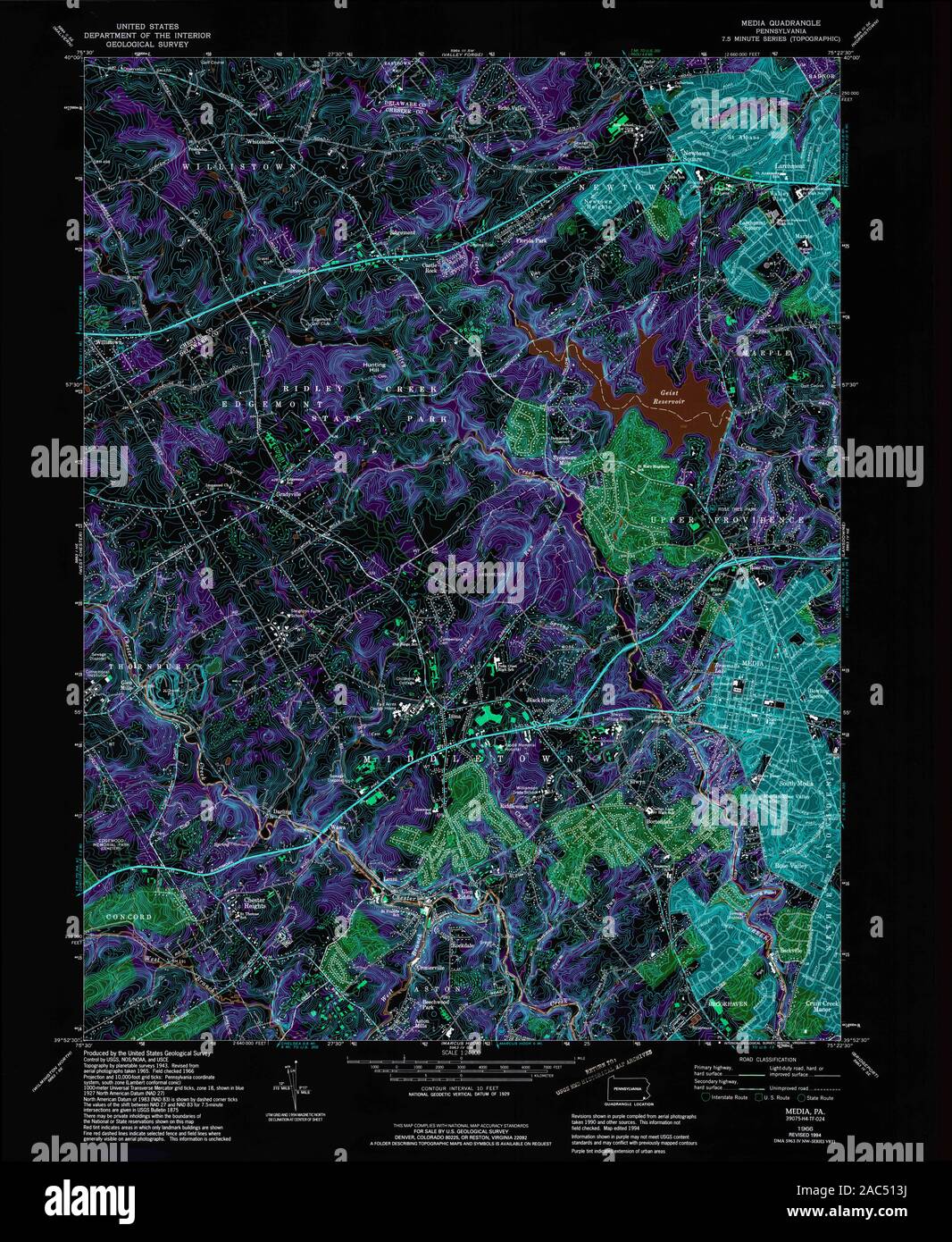Map of media pennsylvania hi-res stock photography and images - Alamy