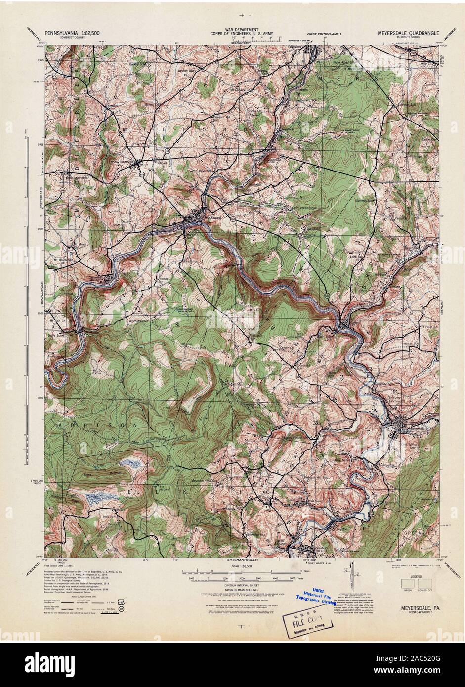 Map of meyersdale hi-res stock photography and images - Alamy