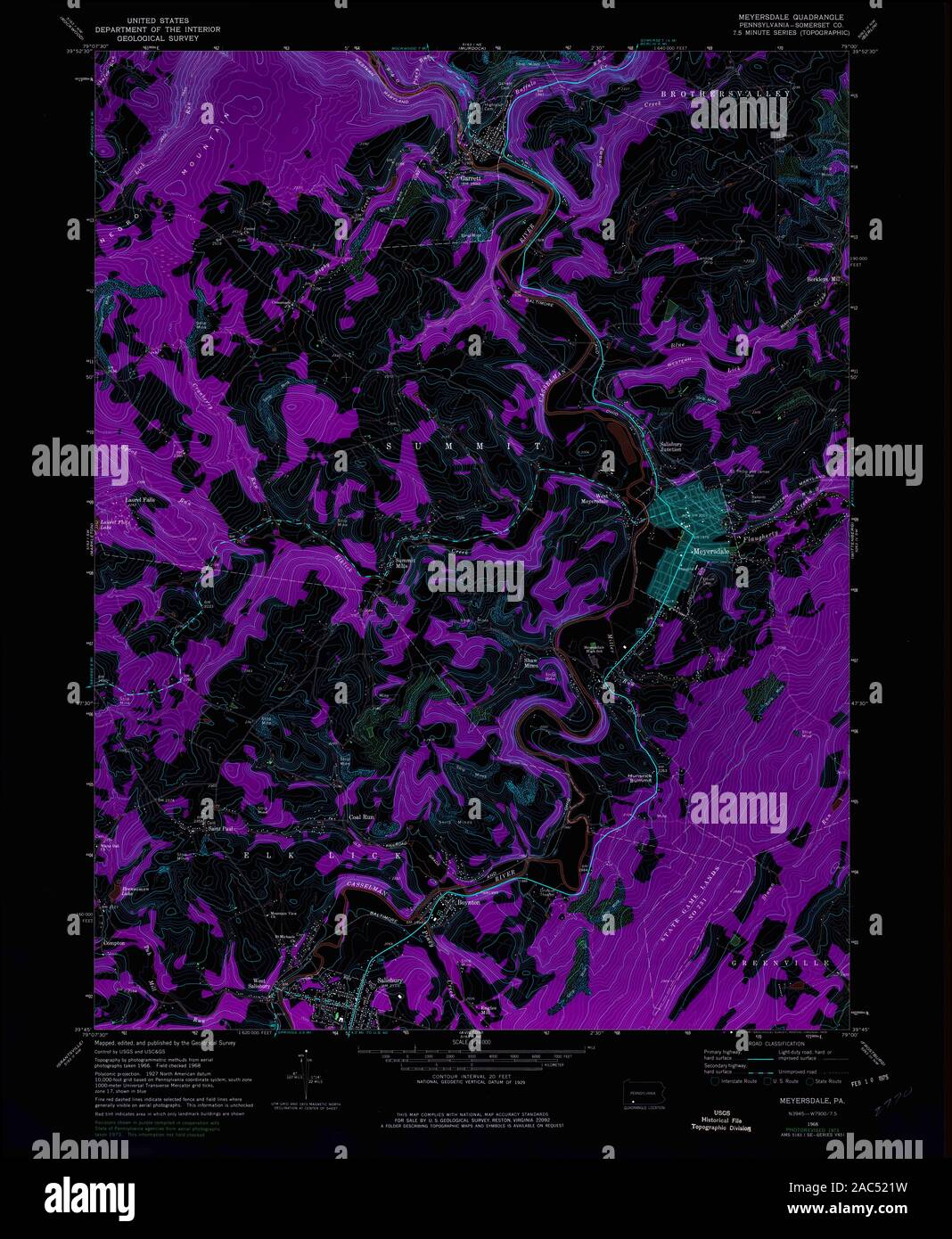 Map of meyersdale hi-res stock photography and images - Alamy