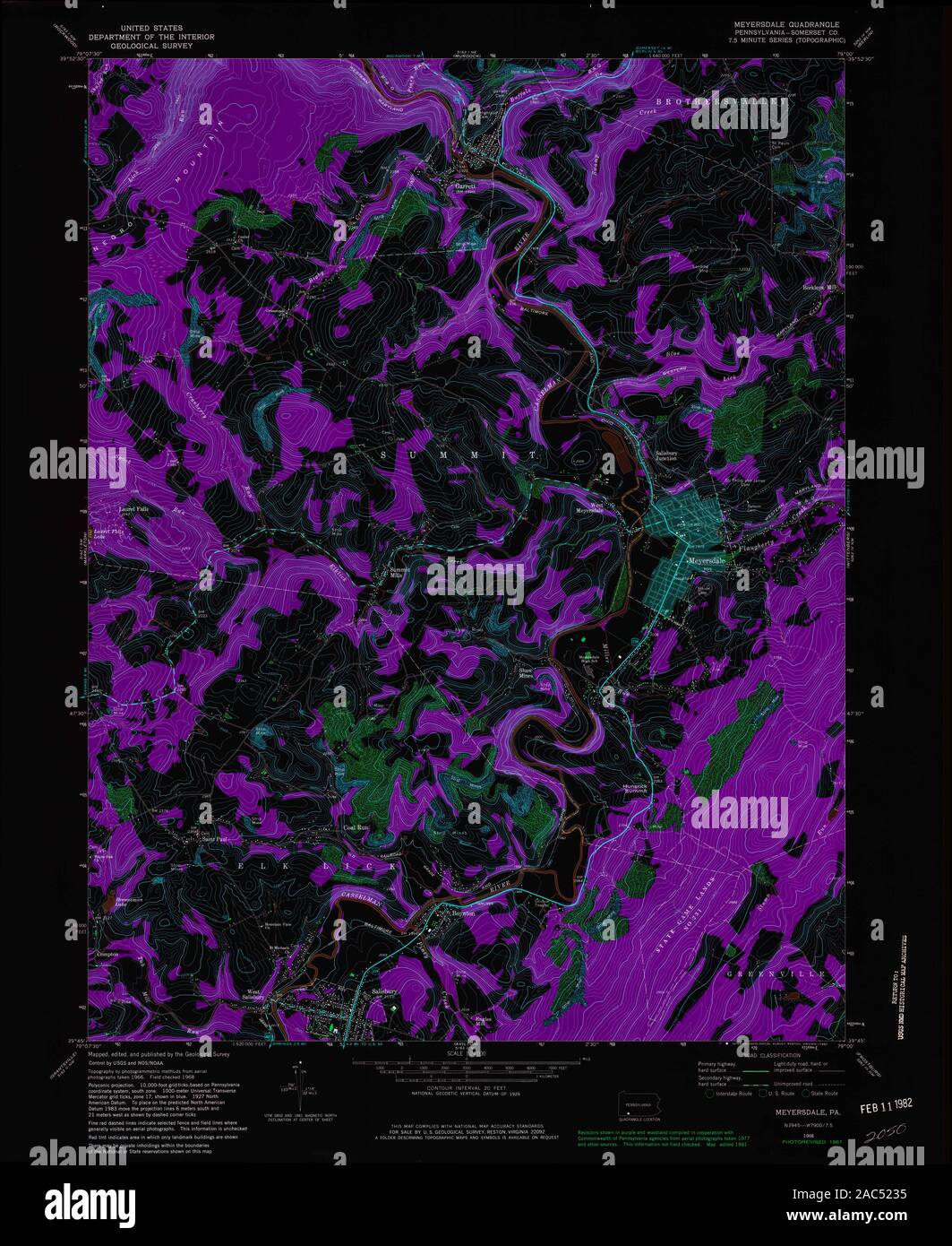 Map of meyersdale hi-res stock photography and images - Alamy