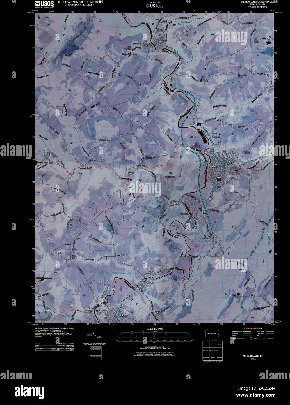 Map of meyersdale hi-res stock photography and images - Alamy