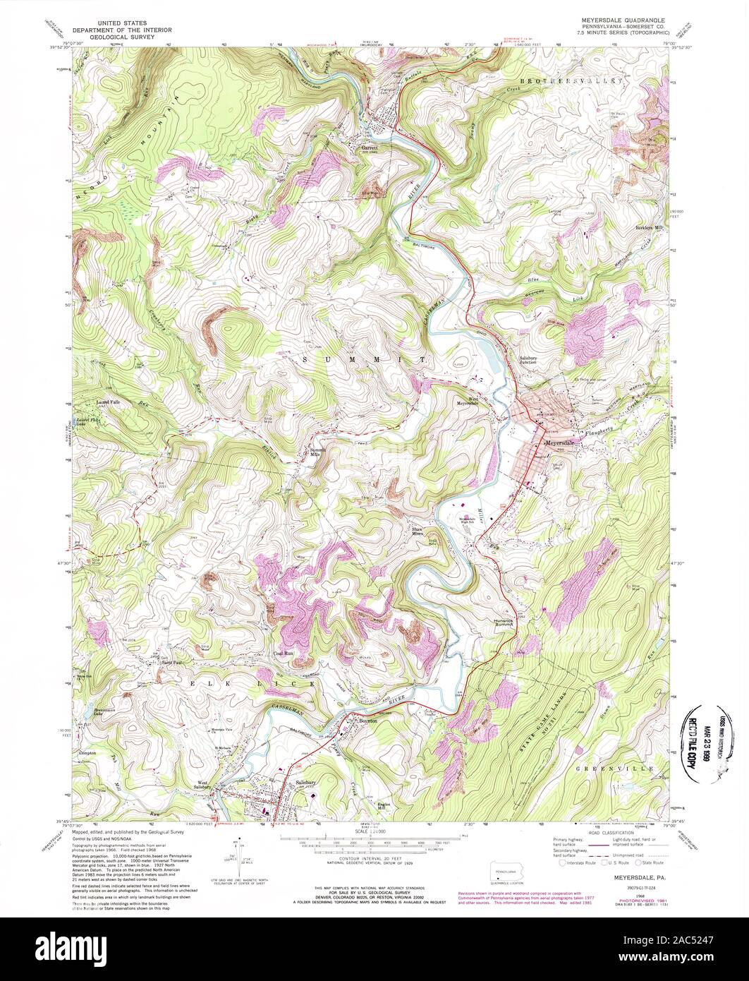 Map of meyersdale Cut Out Stock Images & Pictures - Alamy