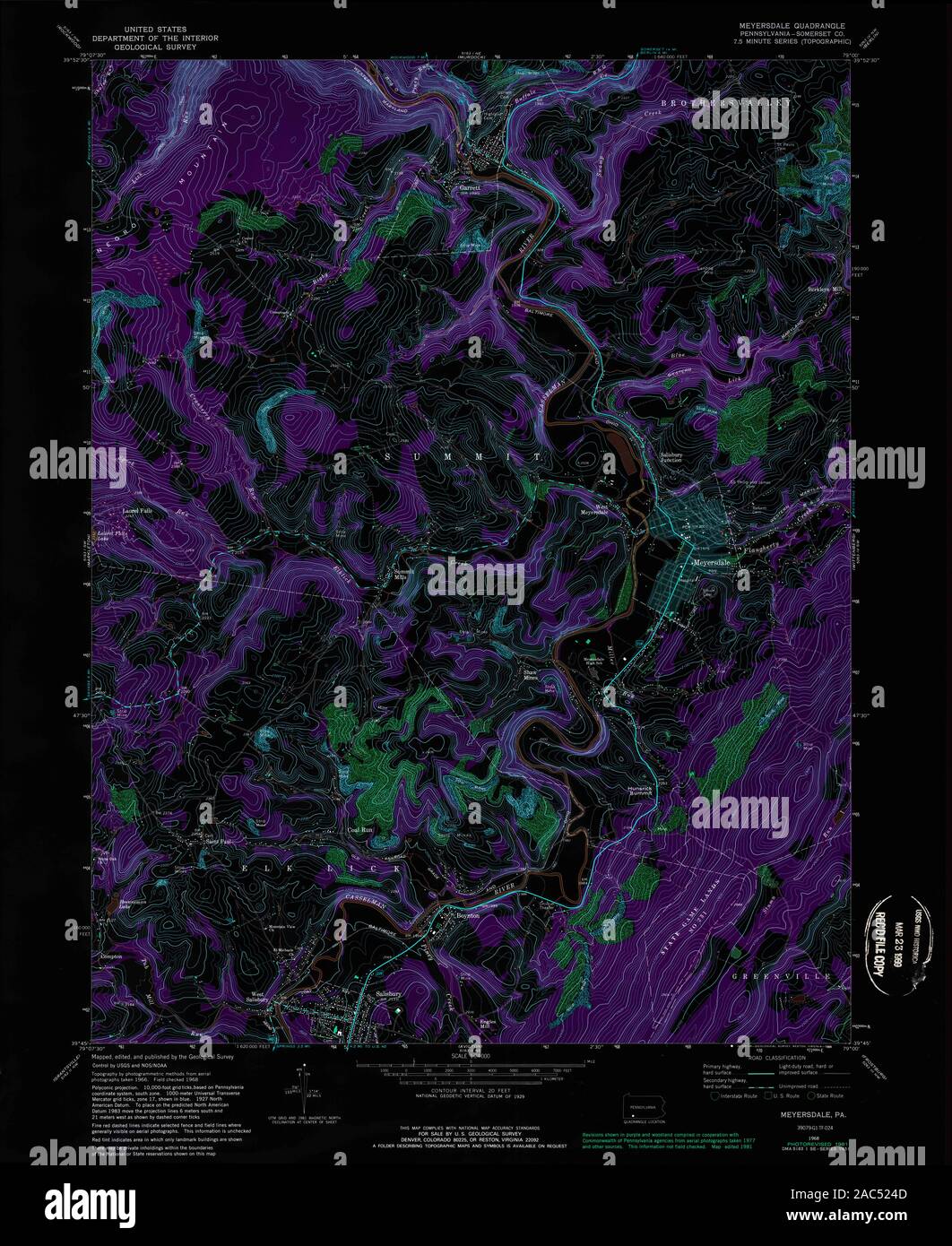 Map of meyersdale hi-res stock photography and images - Alamy