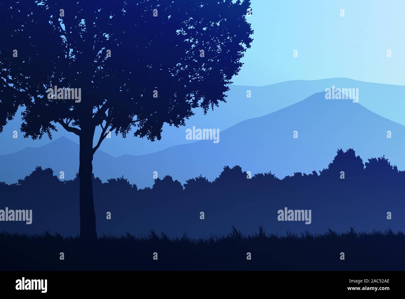 Colorful winter sunset Stock Vector Images - Alamy