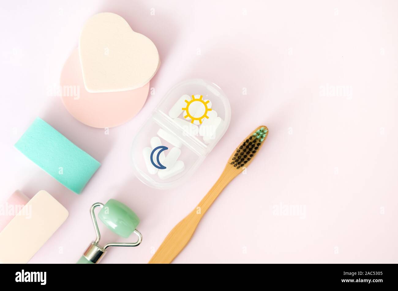 Self care tools background Stock Photo - Alamy