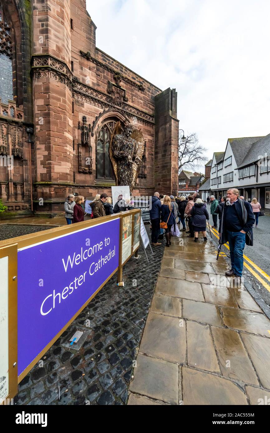The Knife Angel at Chester Cathedral. Created by the British Ironwork ...
