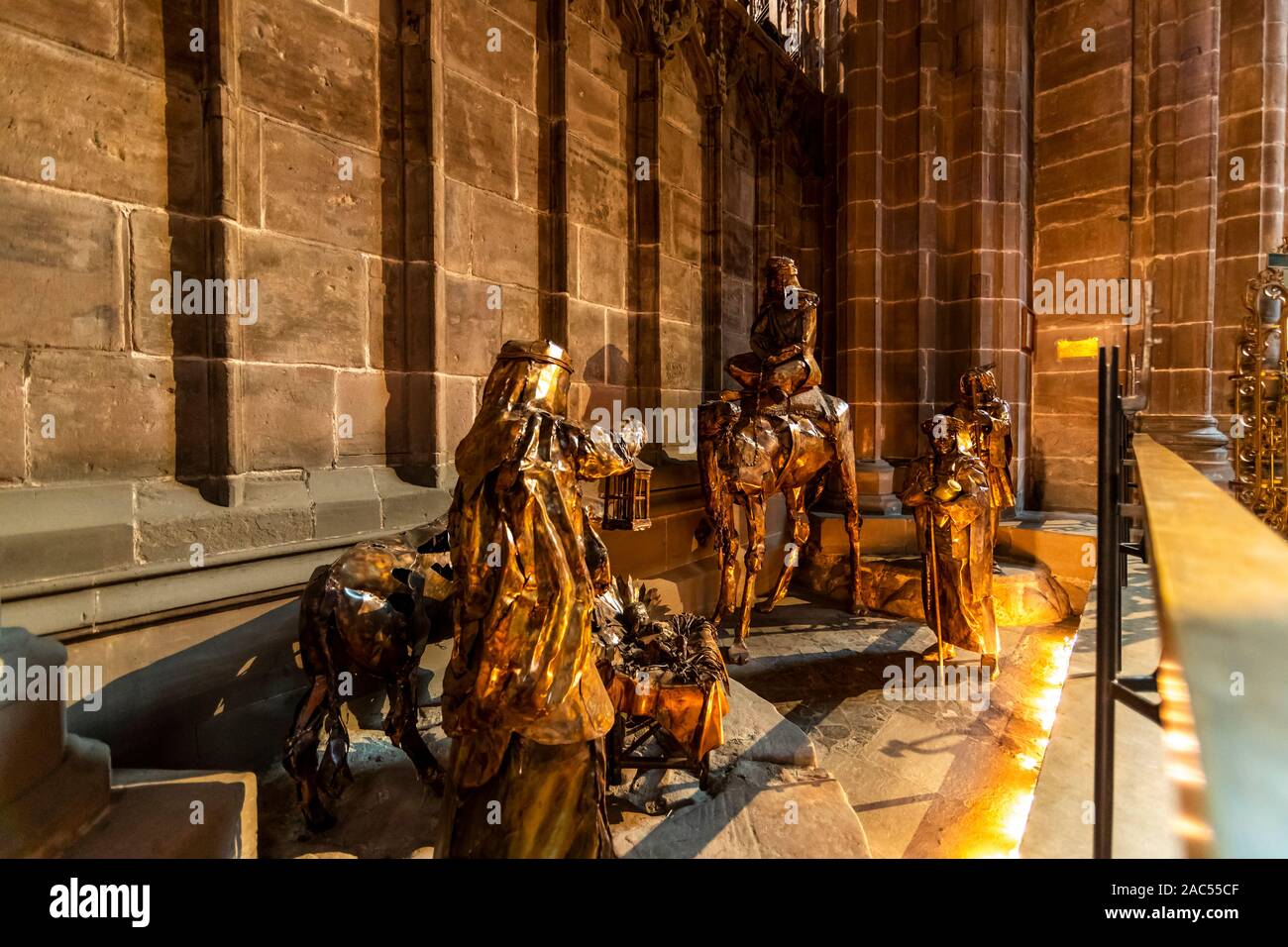 The Nativity. Chester Cathedral at Christmas, Chester. UK Stock Photo ...