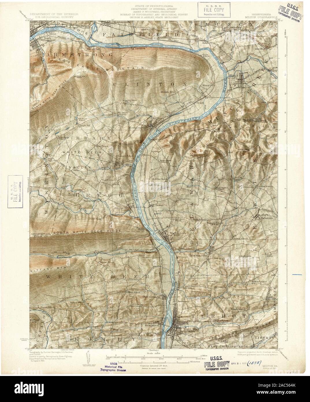 Milton pennsylvania map hi-res stock photography and images - Alamy