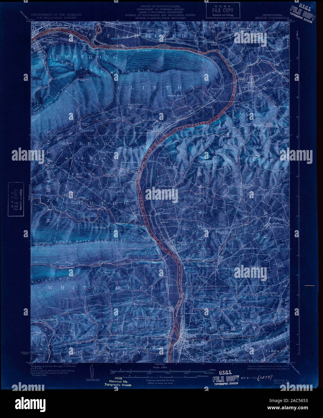 Milton pennsylvania map hi-res stock photography and images - Alamy