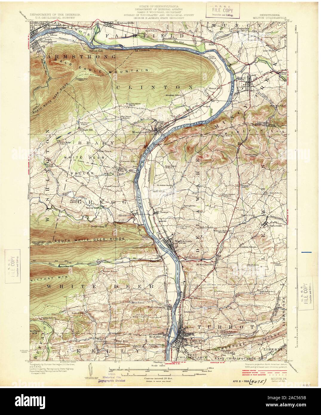 Milton pennsylvania map hi-res stock photography and images - Alamy