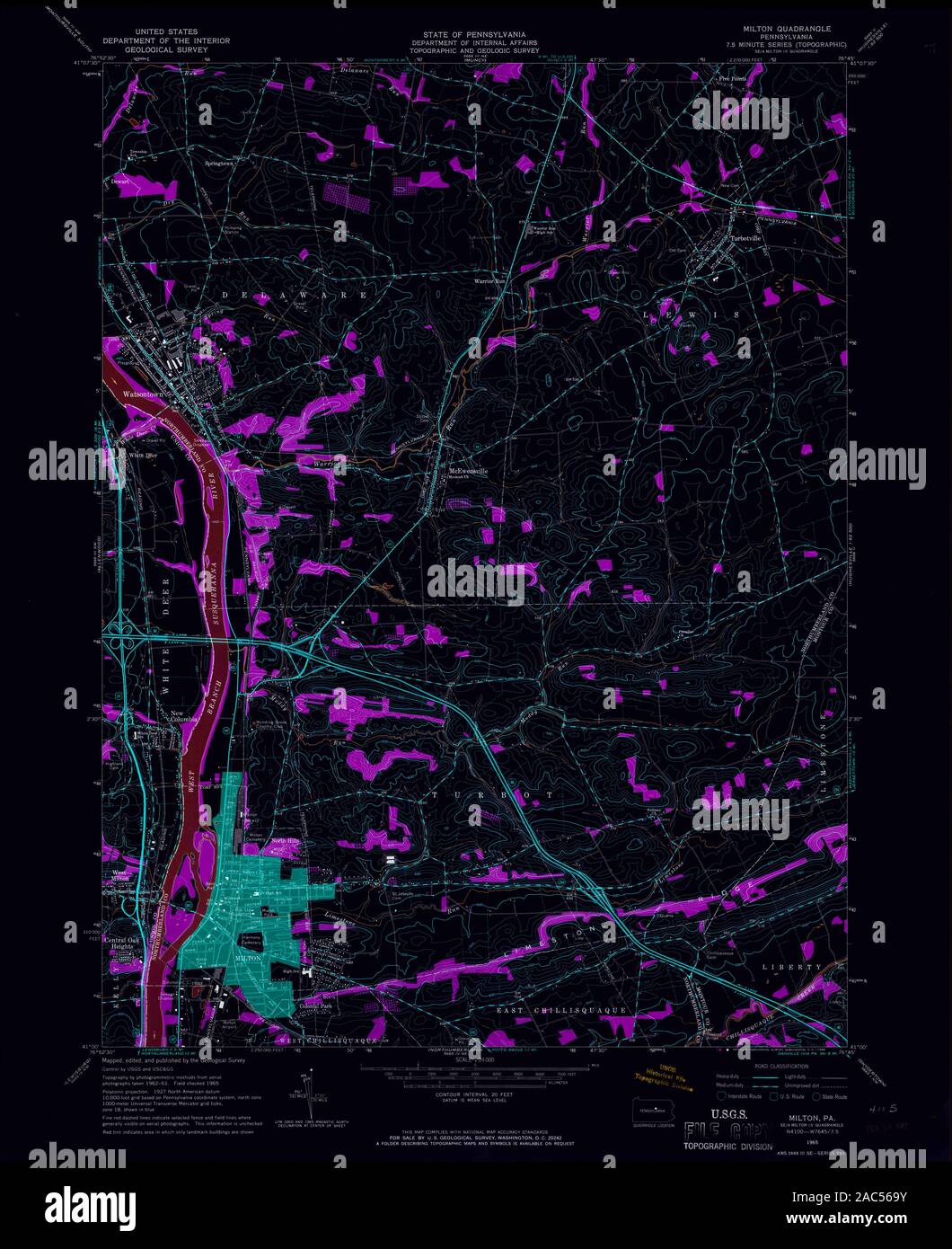 Milton pennsylvania map hi-res stock photography and images - Alamy