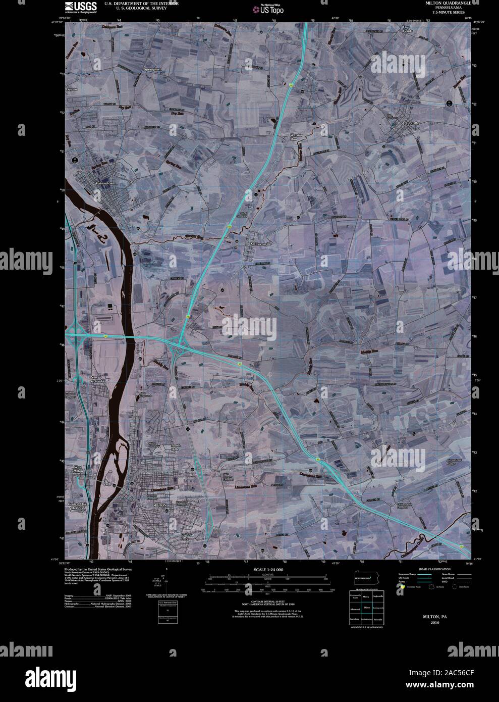 Milton pennsylvania map hi-res stock photography and images - Alamy
