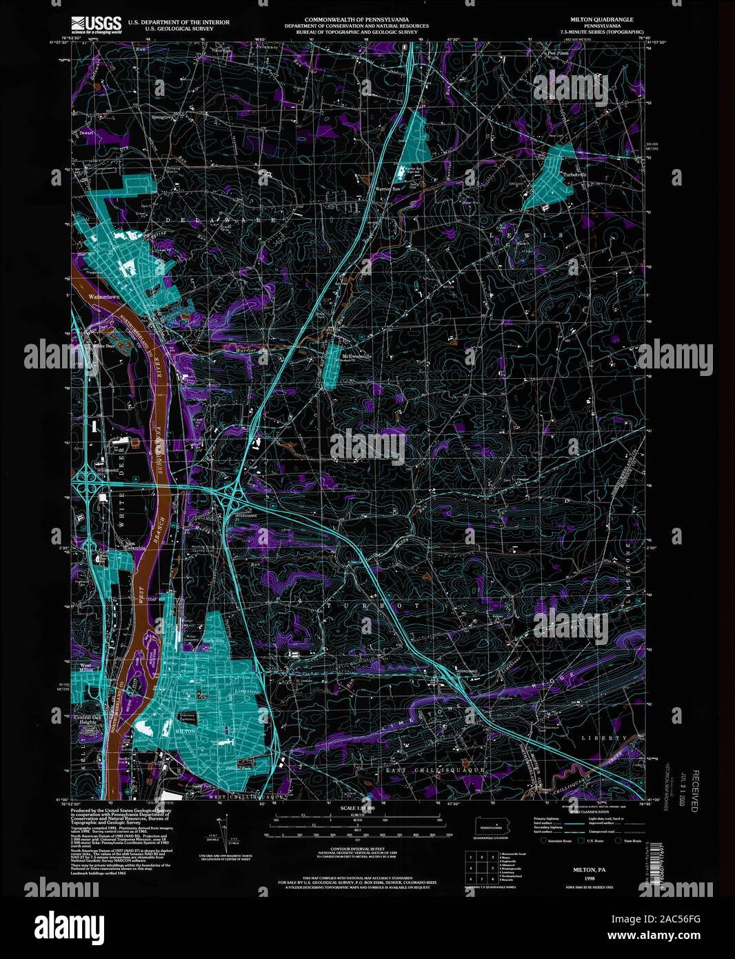Milton pennsylvania map hi-res stock photography and images - Alamy