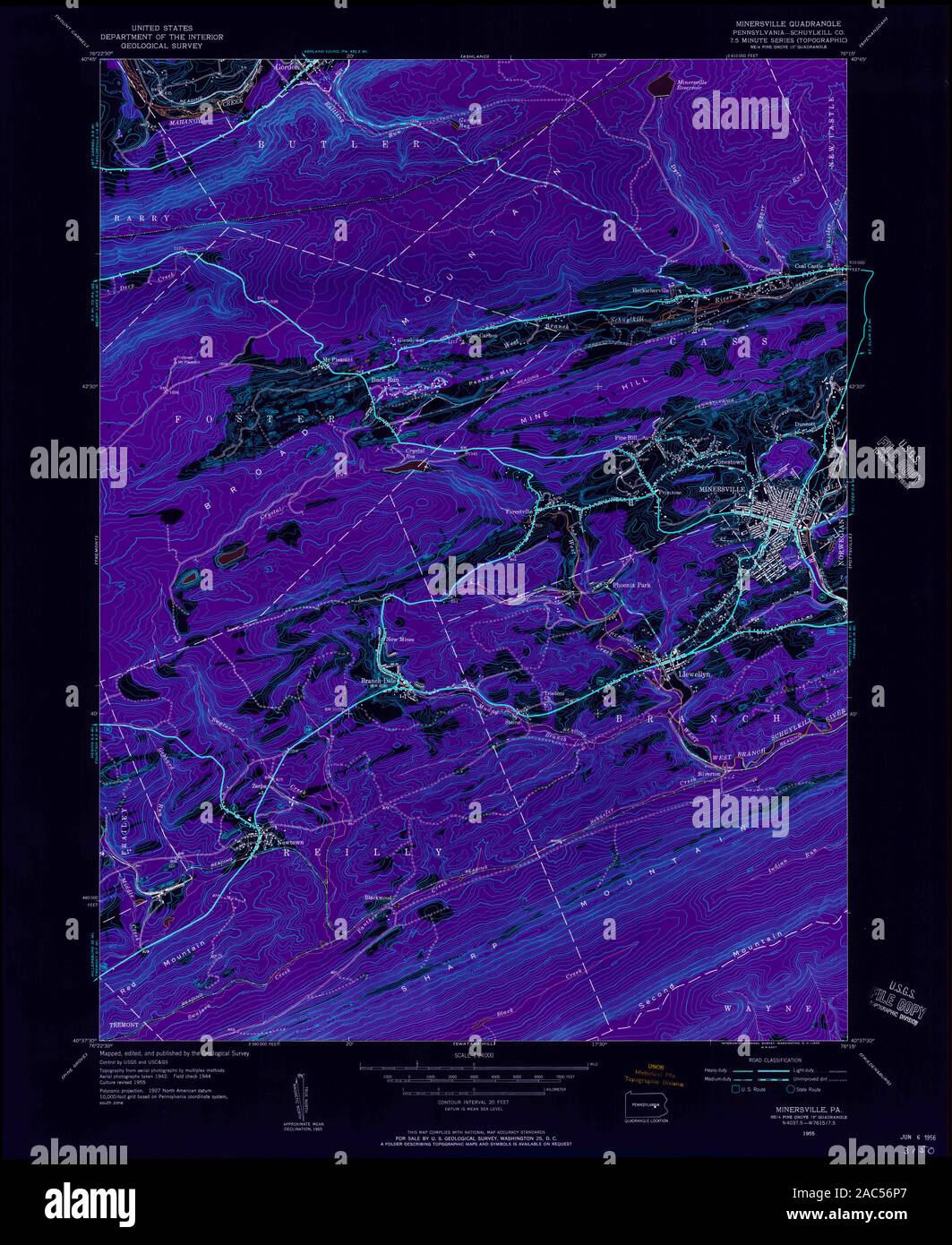 Map of minersville hi-res stock photography and images - Alamy