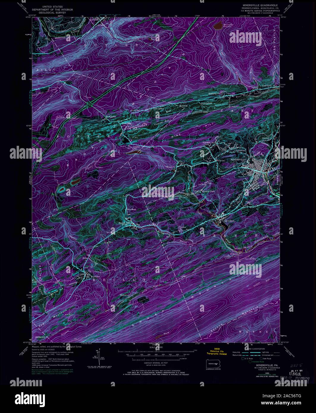 Map of minersville hi-res stock photography and images - Alamy