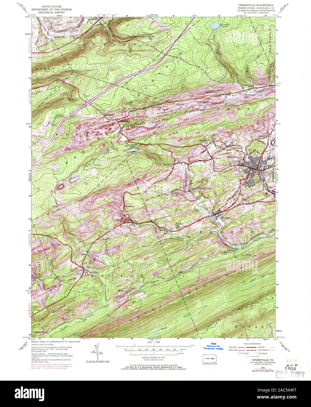 Map of minersville hi-res stock photography and images - Alamy