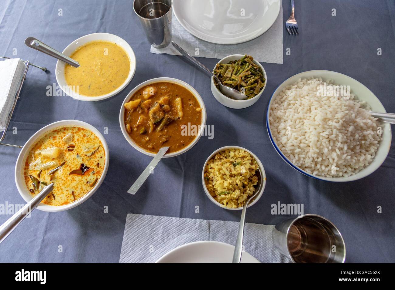 South Indian Food Being Served on Table in Alleppey Kerala India Stock ...