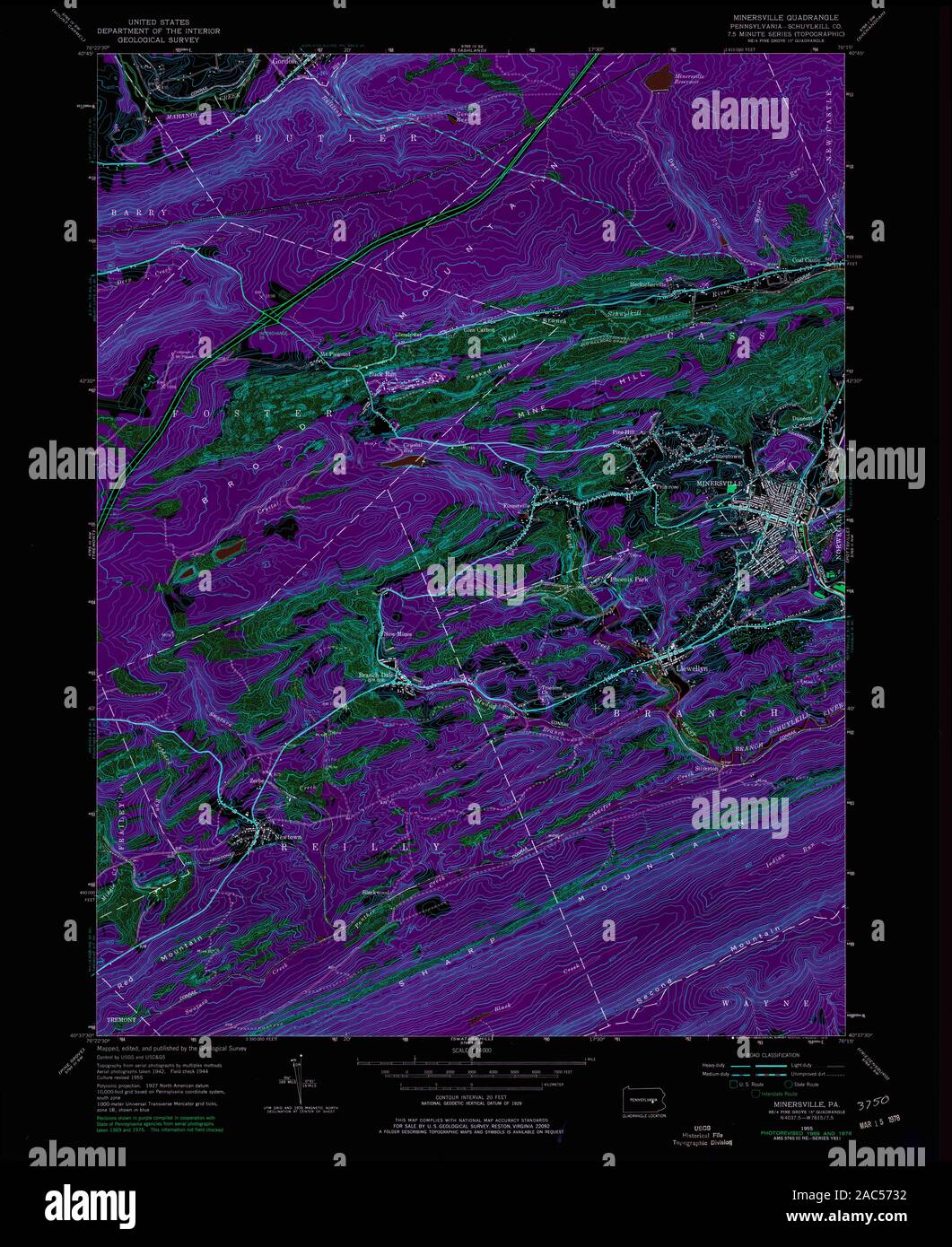 Map of minersville hi-res stock photography and images - Alamy