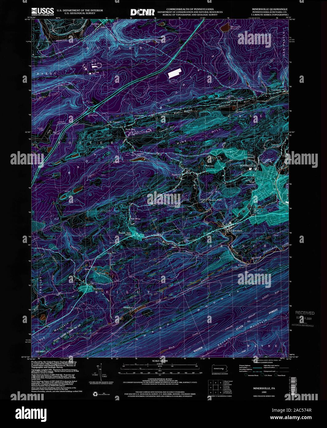 Map of minersville hi-res stock photography and images - Alamy