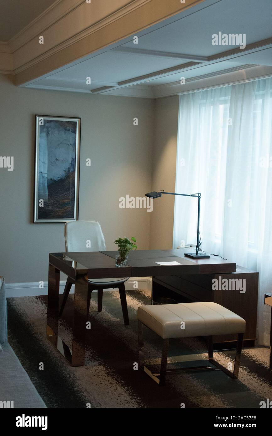 beautiful and elegant study room office bureau with writing office ...