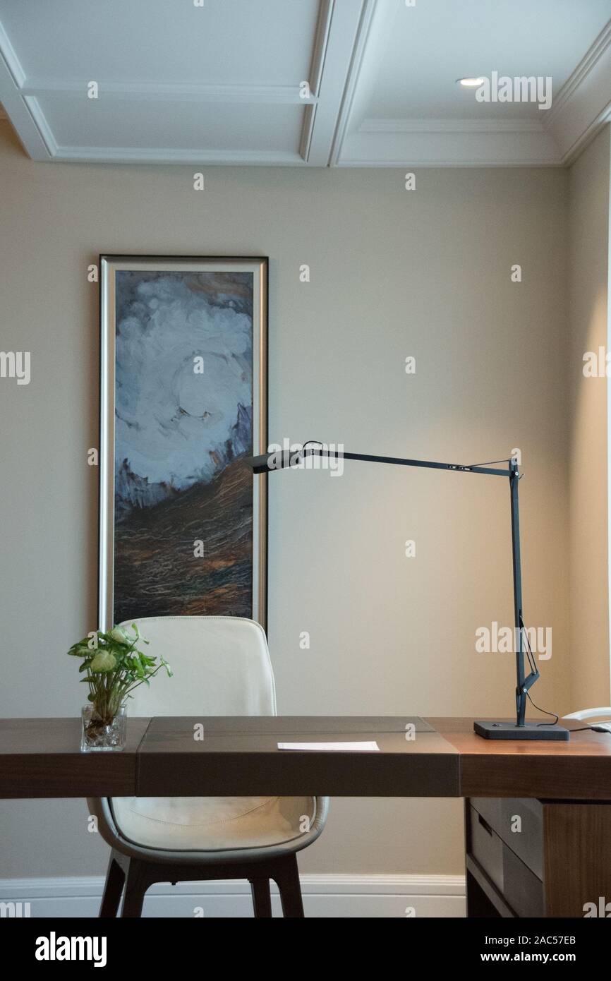 beautiful and elegant study room office bureau with writing office ...