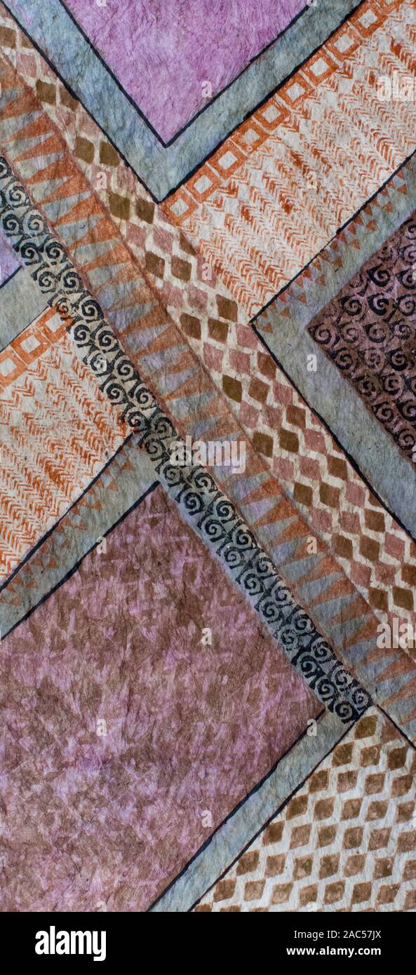 Tapa (or kapa) cloth after it has been dyed and completed, by artist ...