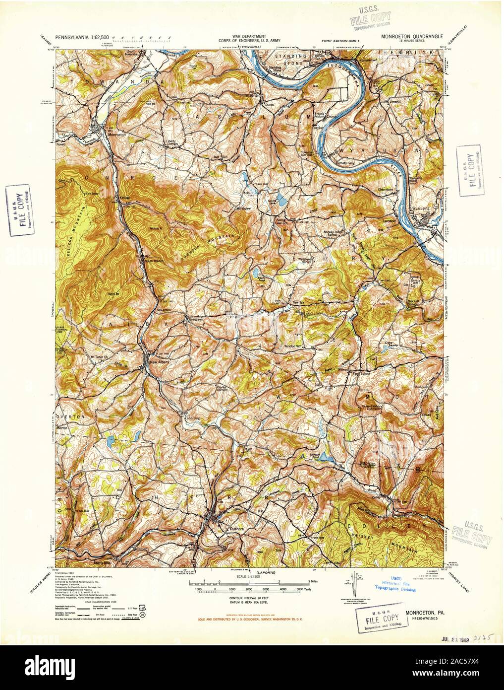 Map of monroeton hi-res stock photography and images - Alamy