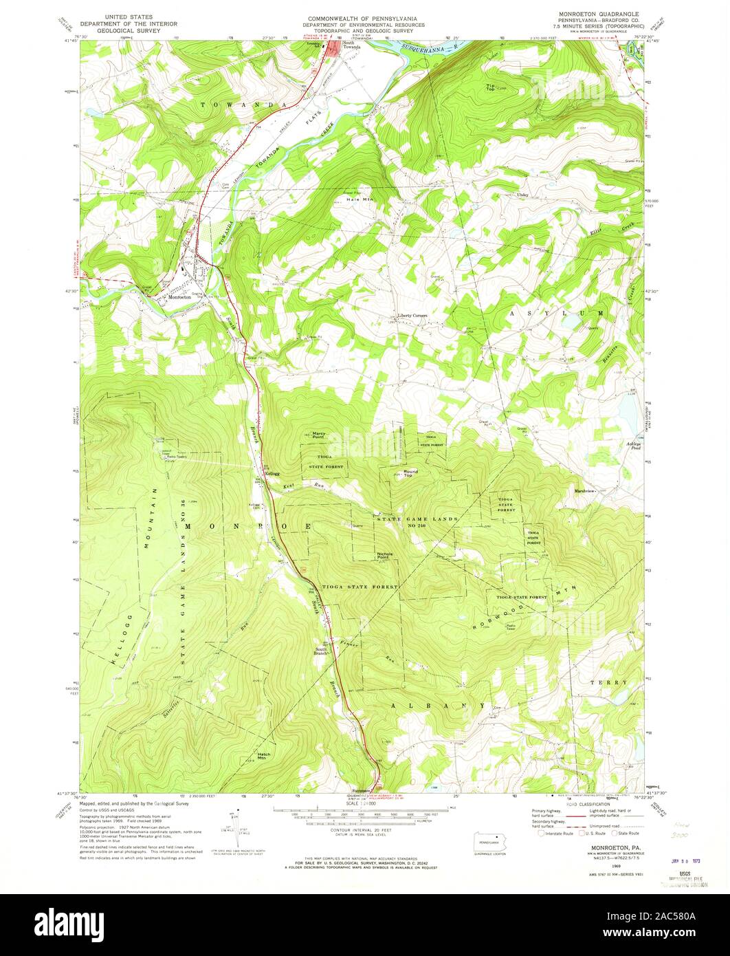 Map of monroeton hi-res stock photography and images - Alamy