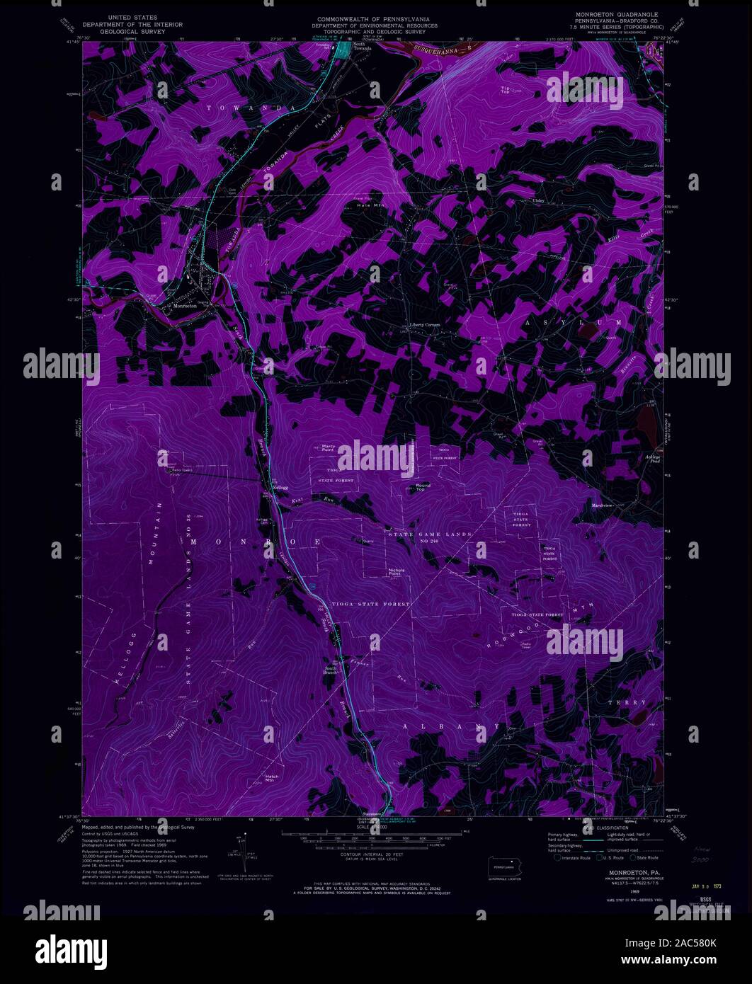 Map of monroeton hi-res stock photography and images - Alamy