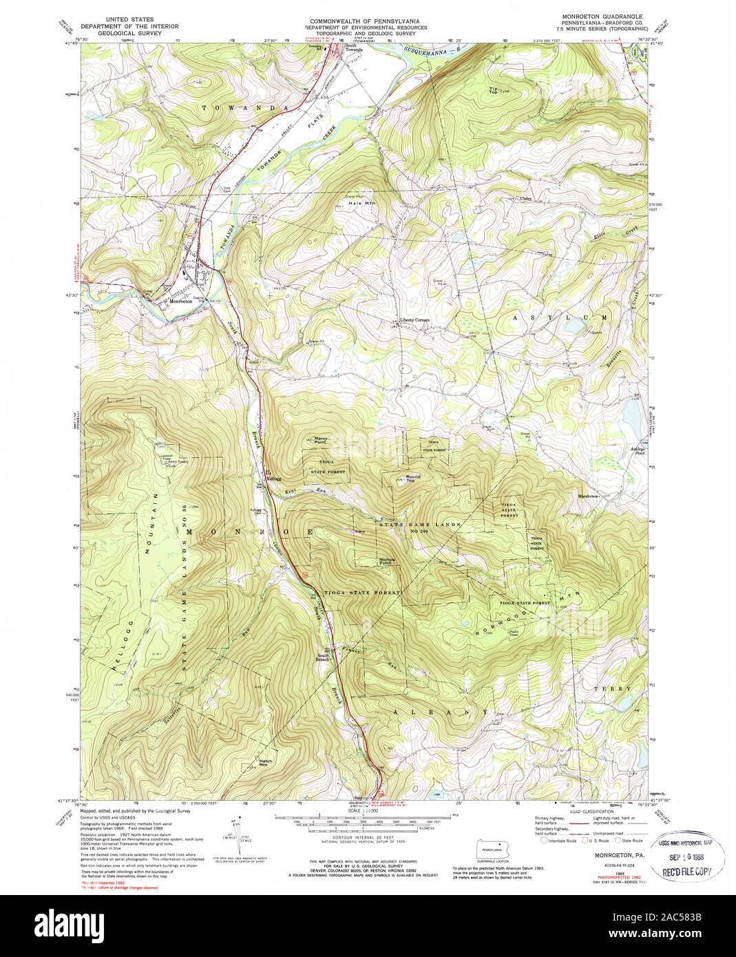 Map of monroeton hi-res stock photography and images - Alamy