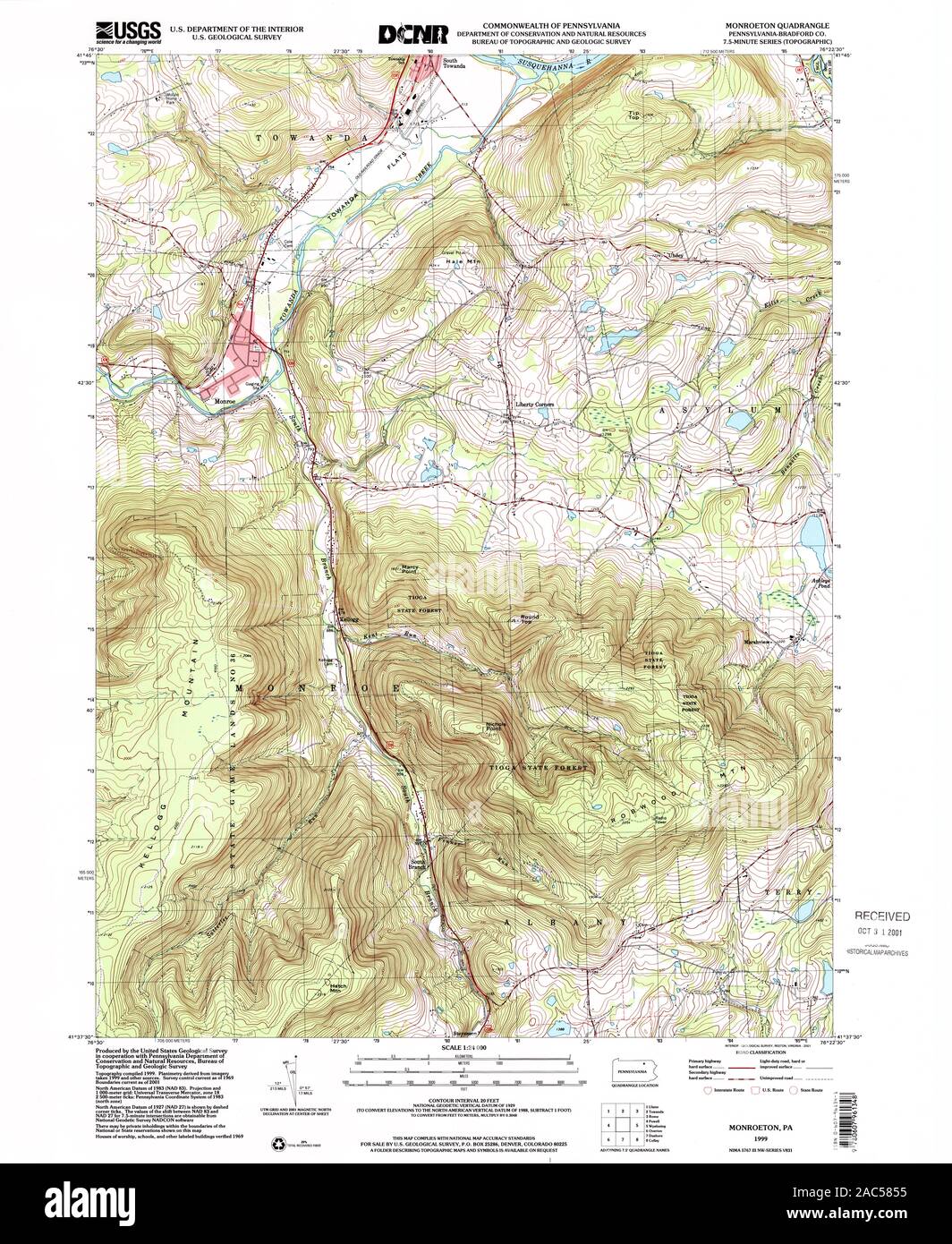 Map of monroeton hi-res stock photography and images - Alamy