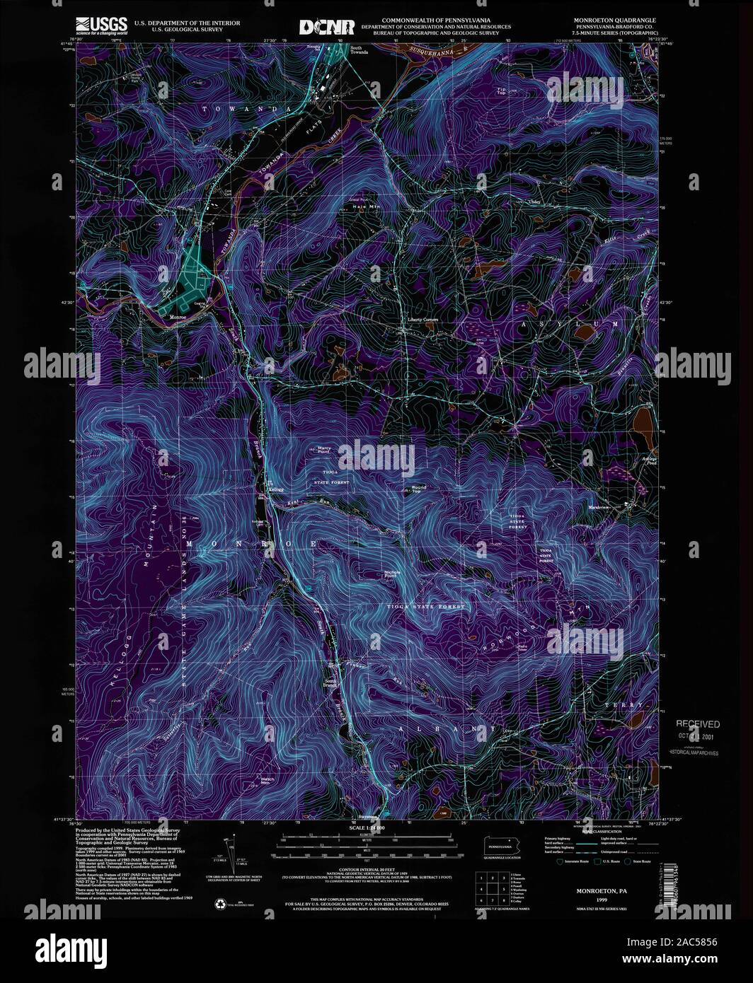 Map of monroeton hi-res stock photography and images - Alamy