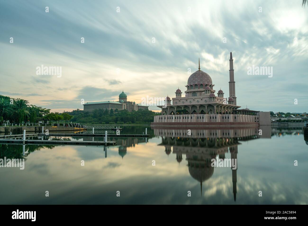 Putra Mosque, one of the most iconic mosque in Putrajaya Stock Photo ...