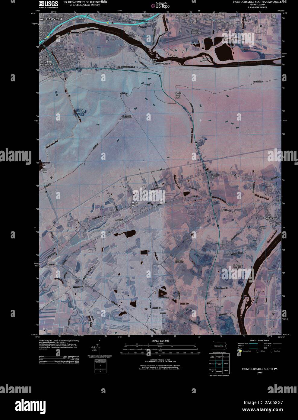 Montoursville map hi-res stock photography and images - Alamy