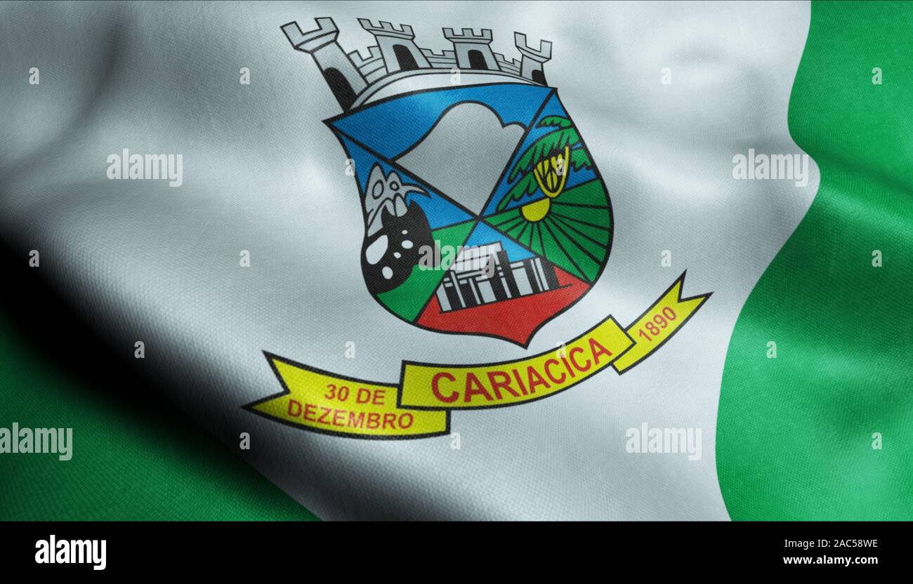 3D Waving Brazil City Flag of Cariacica Closeup View Stock Photo - Alamy