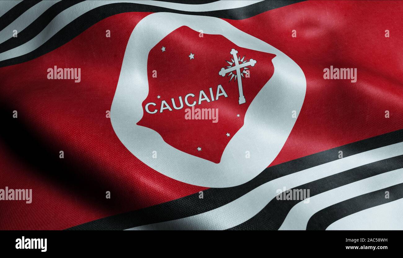 3D Waving Brazil City Flag of Caucaia Closeup View Stock Photo - Alamy