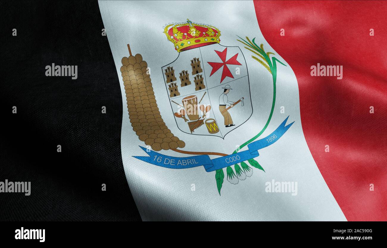 3D Waving Brazil City Flag of Codo Closeup View Stock Photo - Alamy