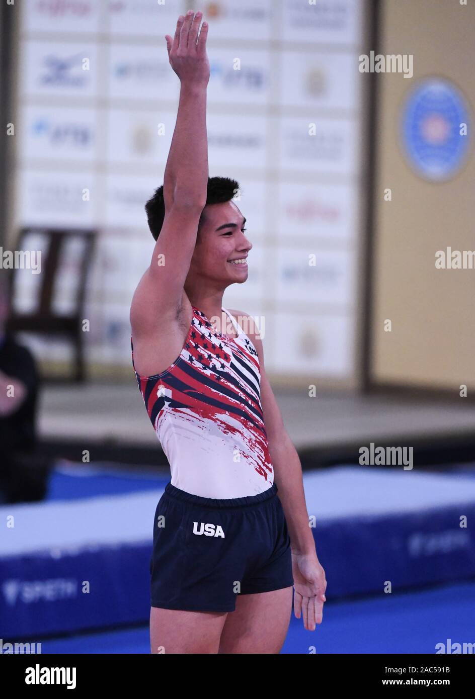 Tokyo, Japan. 30th Nov, 2019. Ruben Padilla of the US team wins second ...