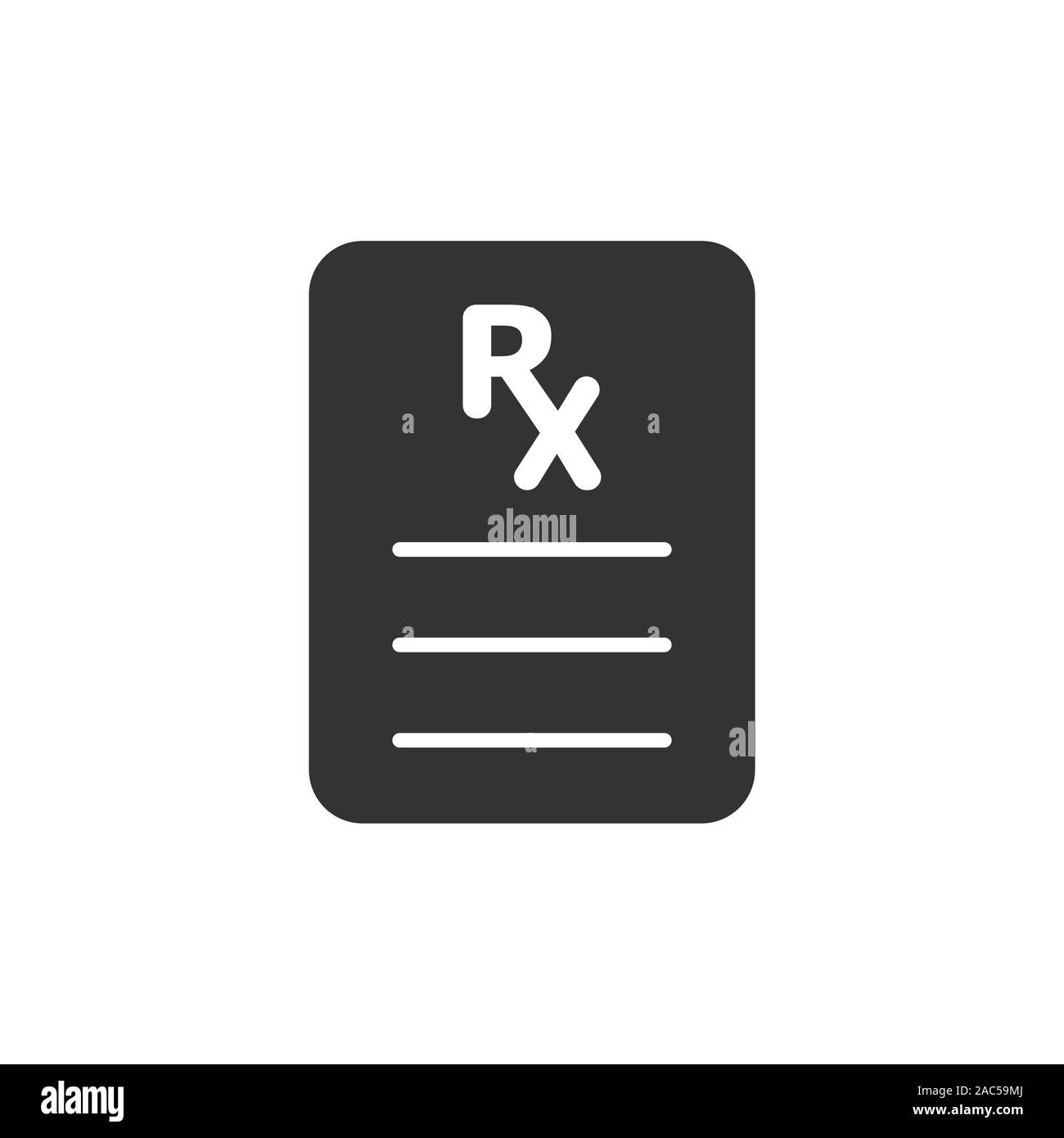 Prescription icon in flat style. Rx document vector illustration on ...